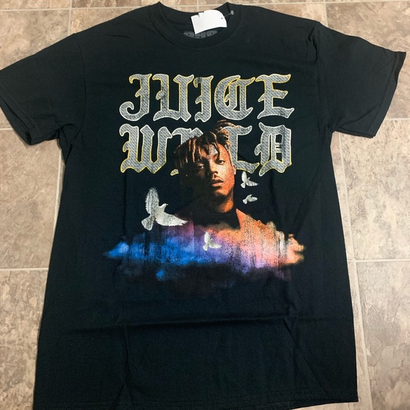 Shirts | New Juice Wrld Diamond Accented Text Tee | Poshmark